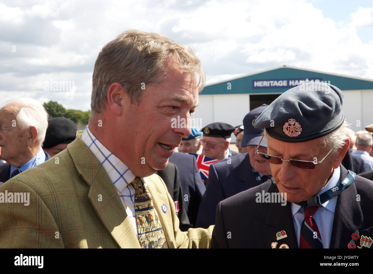 Biggin Hill, UK. 19th Aug, 2017. Nigel Farage MEP joins One Hundred ...