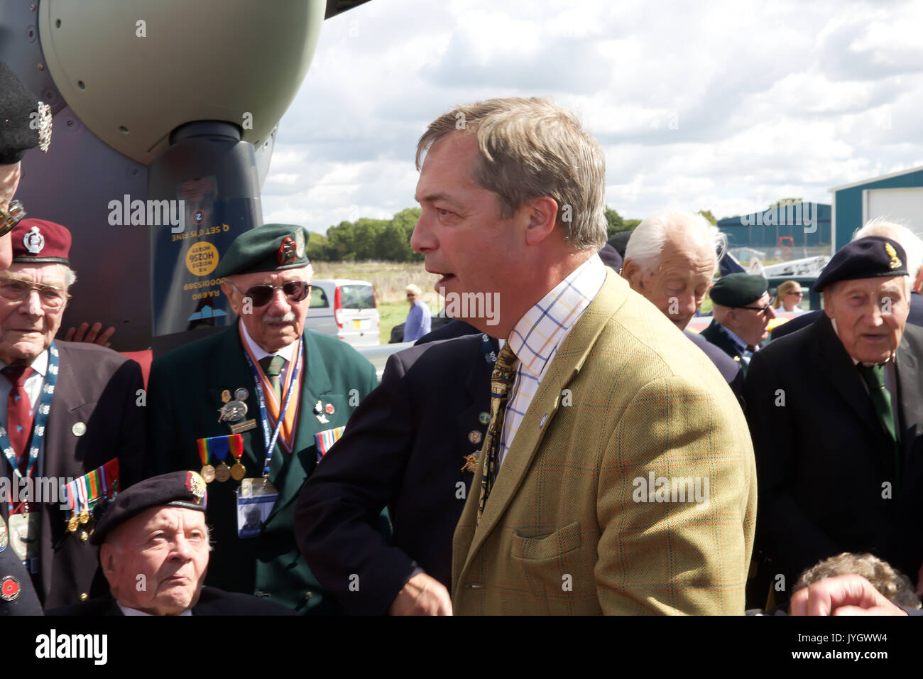 Biggin Hill, UK. 19th Aug, 2017. Nigel Farage MEP joins One Hundred ...