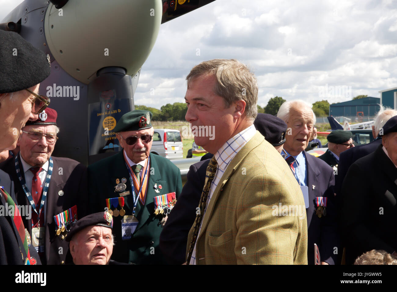 Biggin Hill, UK. 19th Aug, 2017. Nigel Farage MEP joins One Hundred ...