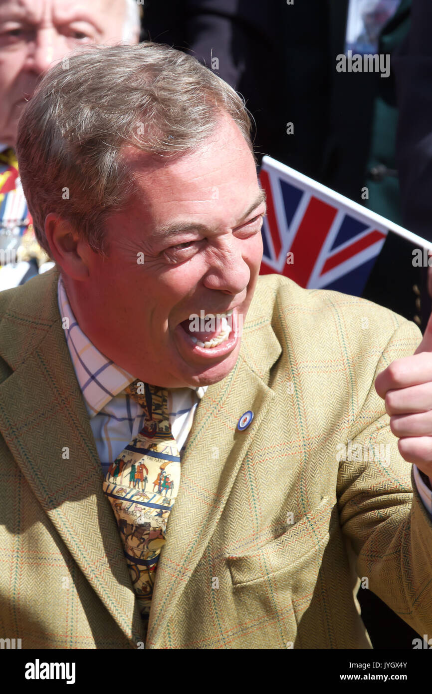 Biggin Hill, UK. 19th Aug, 2017. Nigel Farage MEP joins One Hundred ...