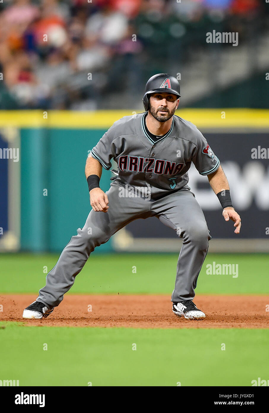 August 16, 2017: Arizona Diamondbacks first baseman Daniel Descalso (3 ...
