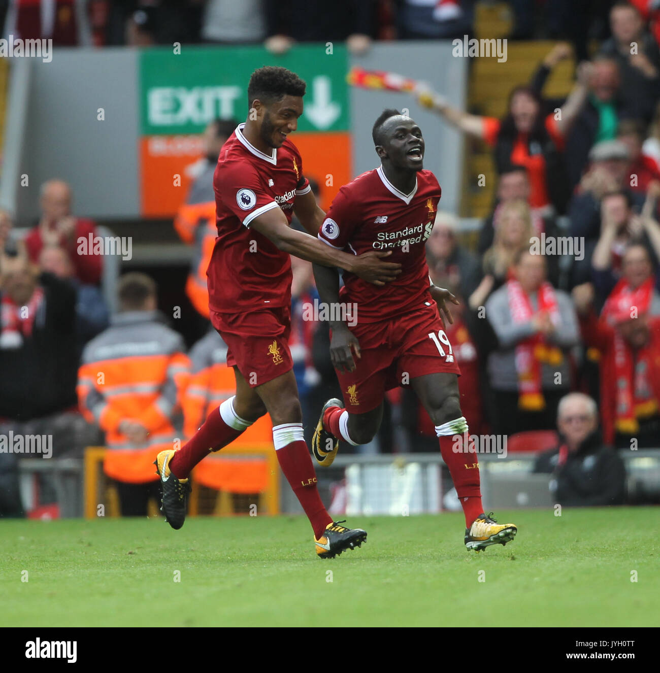 SADIO MANE CELEBRATES LIVERPOOL V CRYSTAL PALACE ANFIELD LIVERPOOL ...