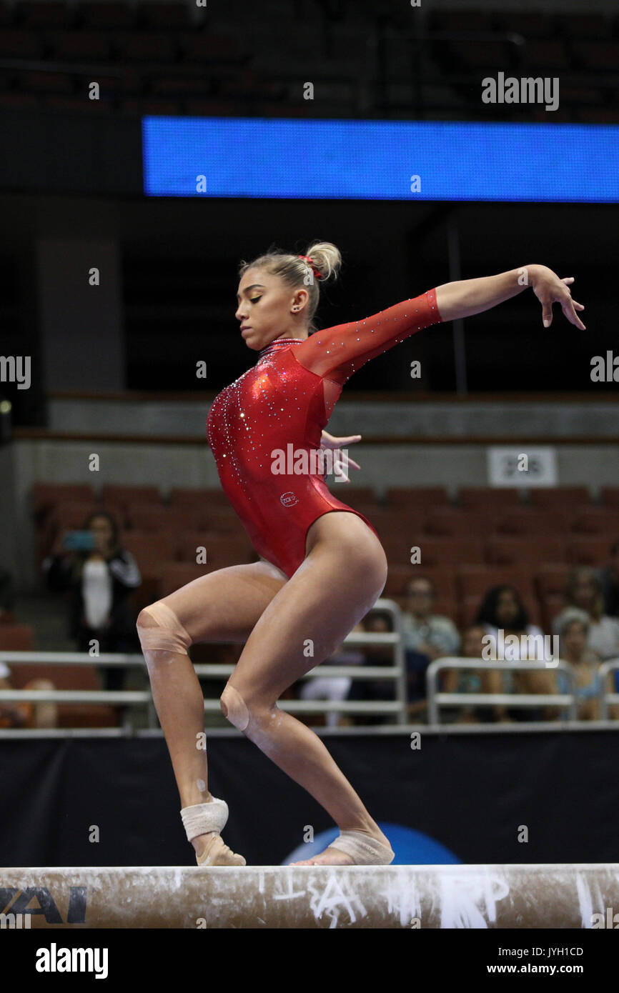 August 18, 2017: Gymnast Ashton Locklear on the first day of the senior ...