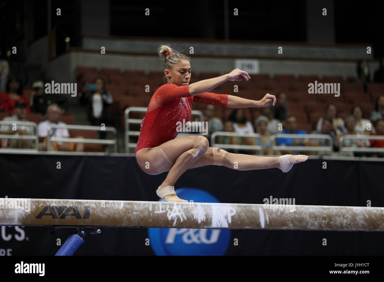 August 18, 2017: Gymnast Ashton Locklear on the first day of the senior ...