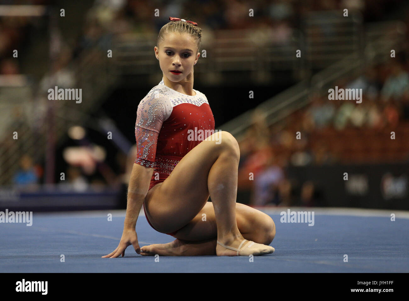 August 18, 2017: Gymnast Ragan Smith competes on the first day of the ...
