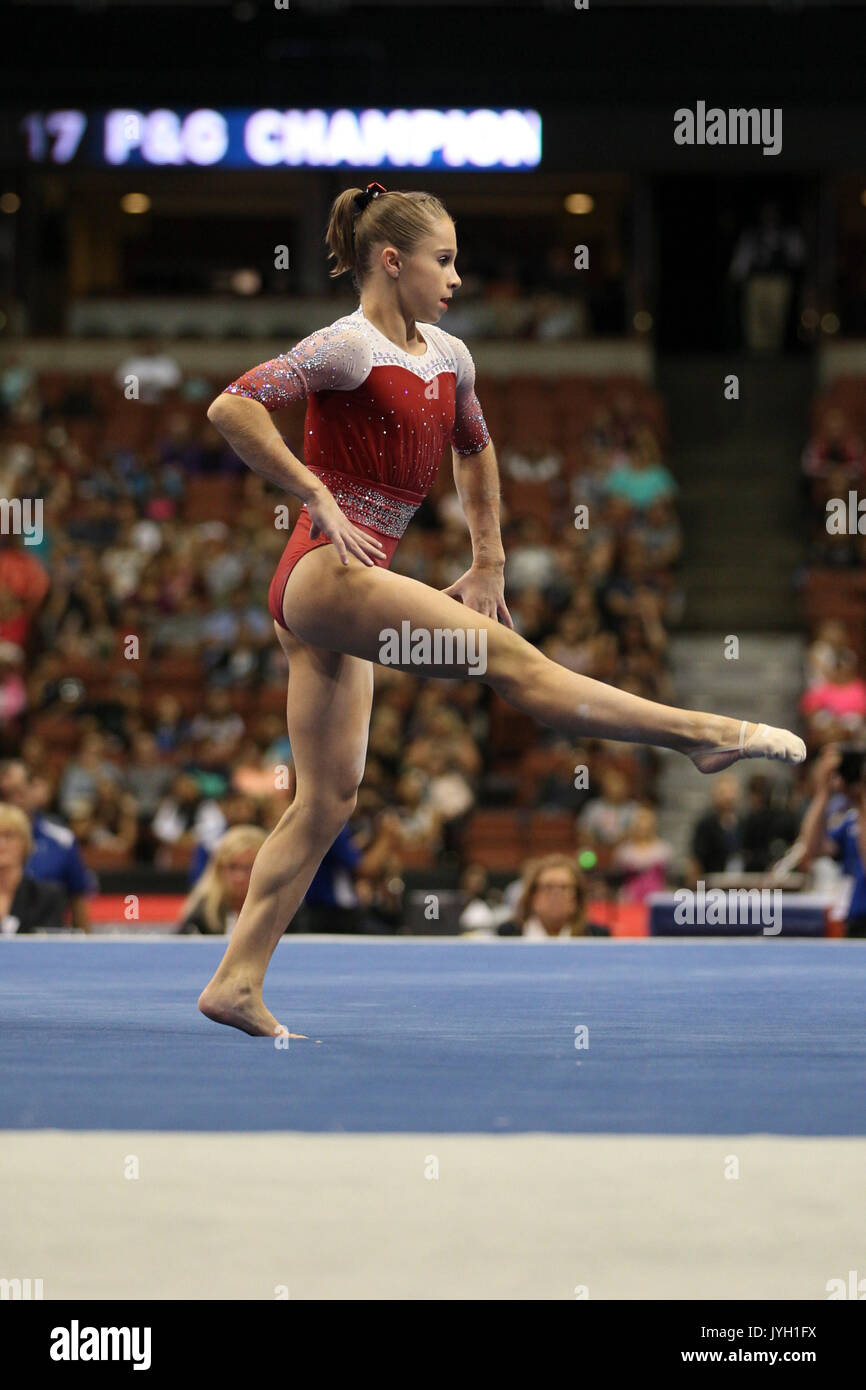 August 18, 2017: Gymnast Ragan Smith competes on the first day of the ...