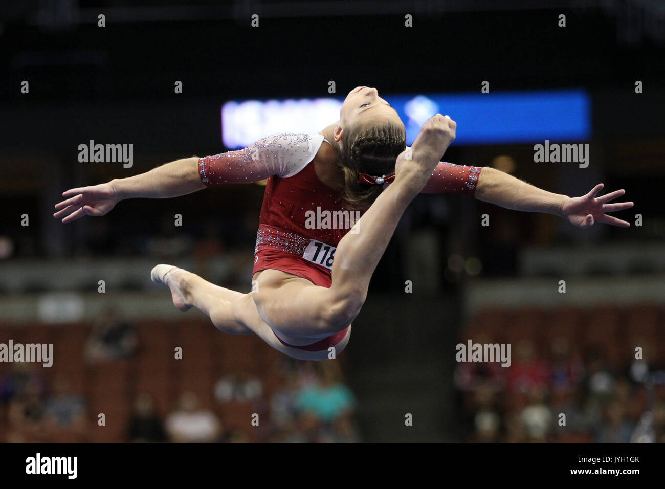 August 18, 2017: Gymnast Ragan Smith competes on the first day of the ...