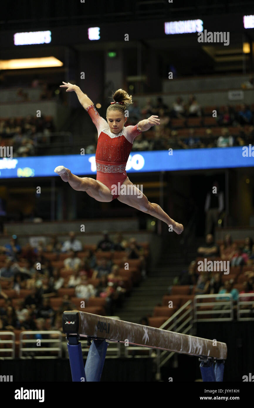 August 18, 2017: Gymnast Ragan Smith competes on the first day of the ...
