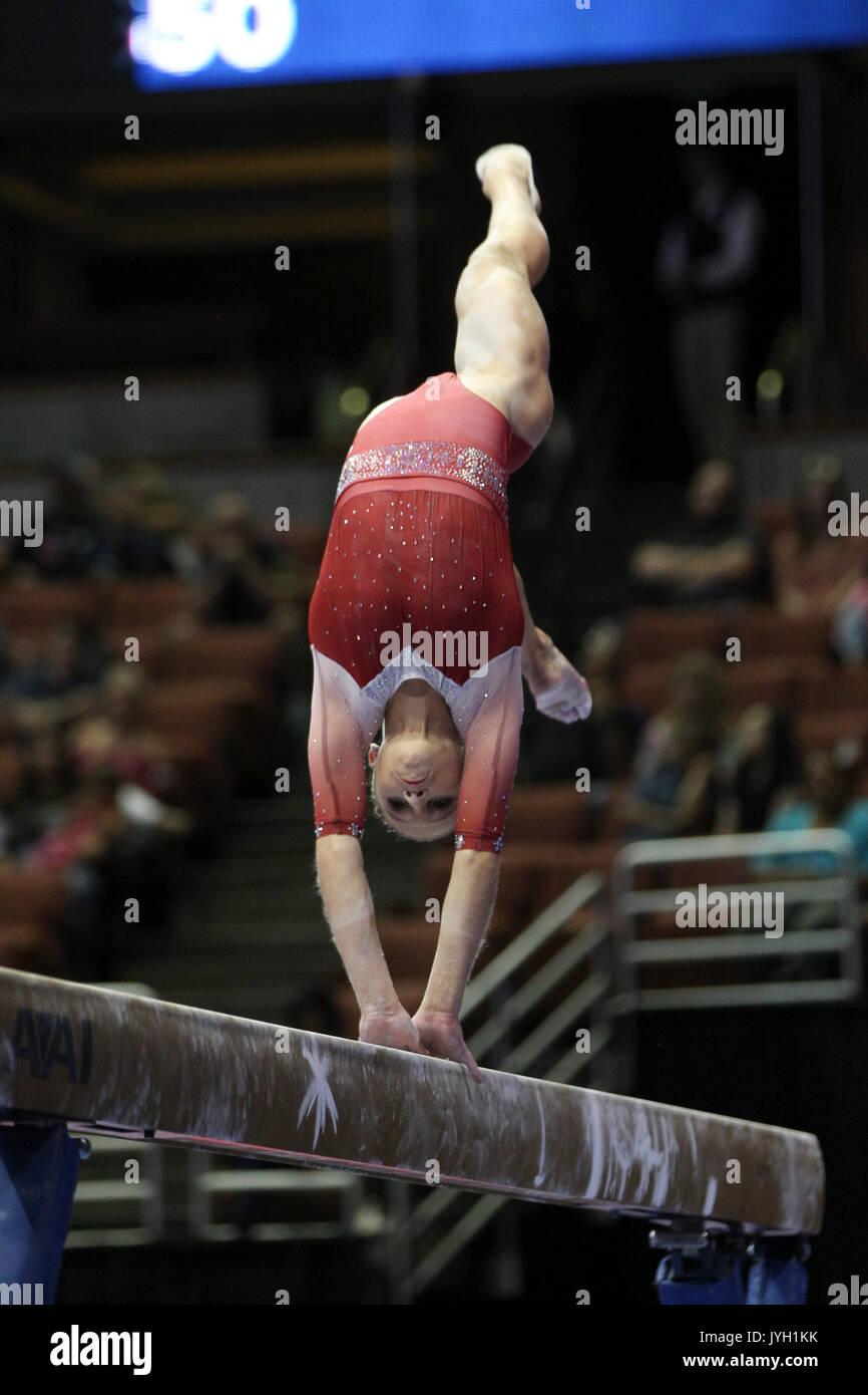 August 18, 2017: Gymnast Ragan Smith competes on the first day of the ...