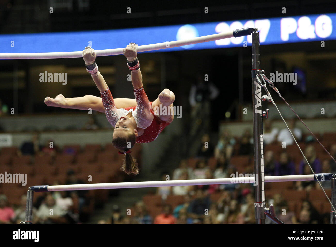 August 18, 2017: Gymnast Ragan Smith competes on the first day of the ...