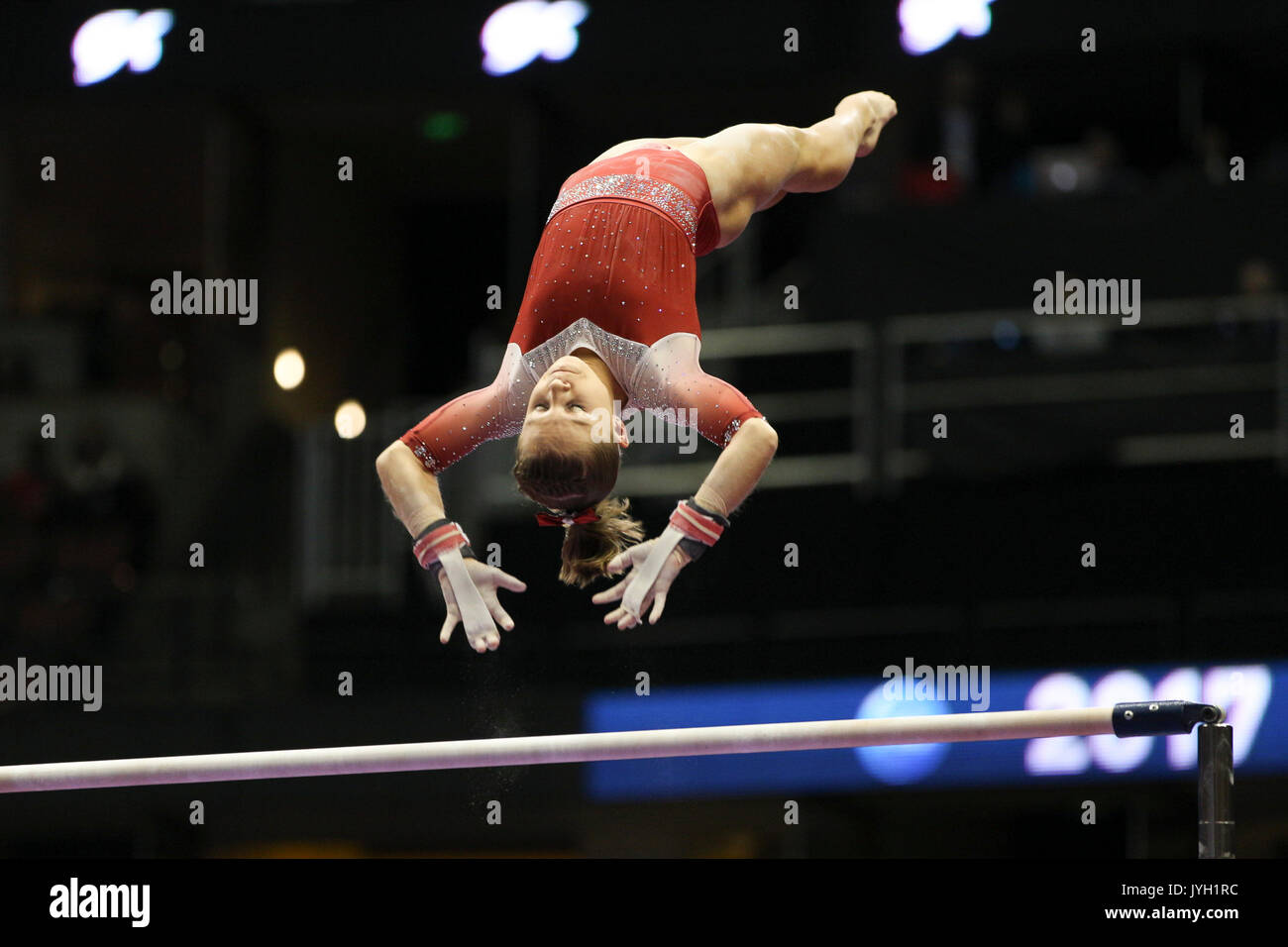 August 18, 2017: Gymnast Ragan Smith competes on the first day of the ...