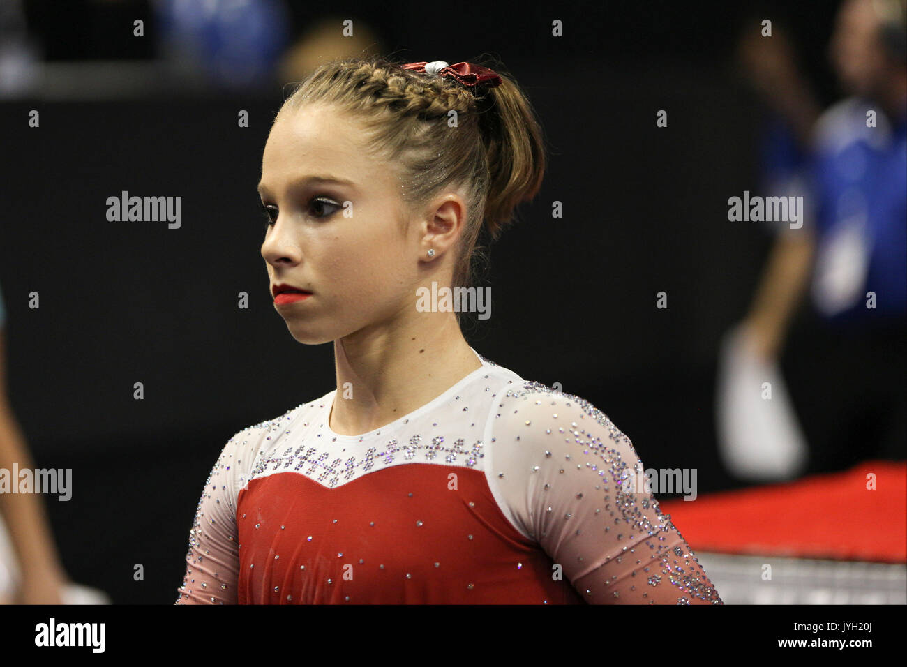 August 18, 2017: Gymnast Ragan Smith on the first day of the senior ...