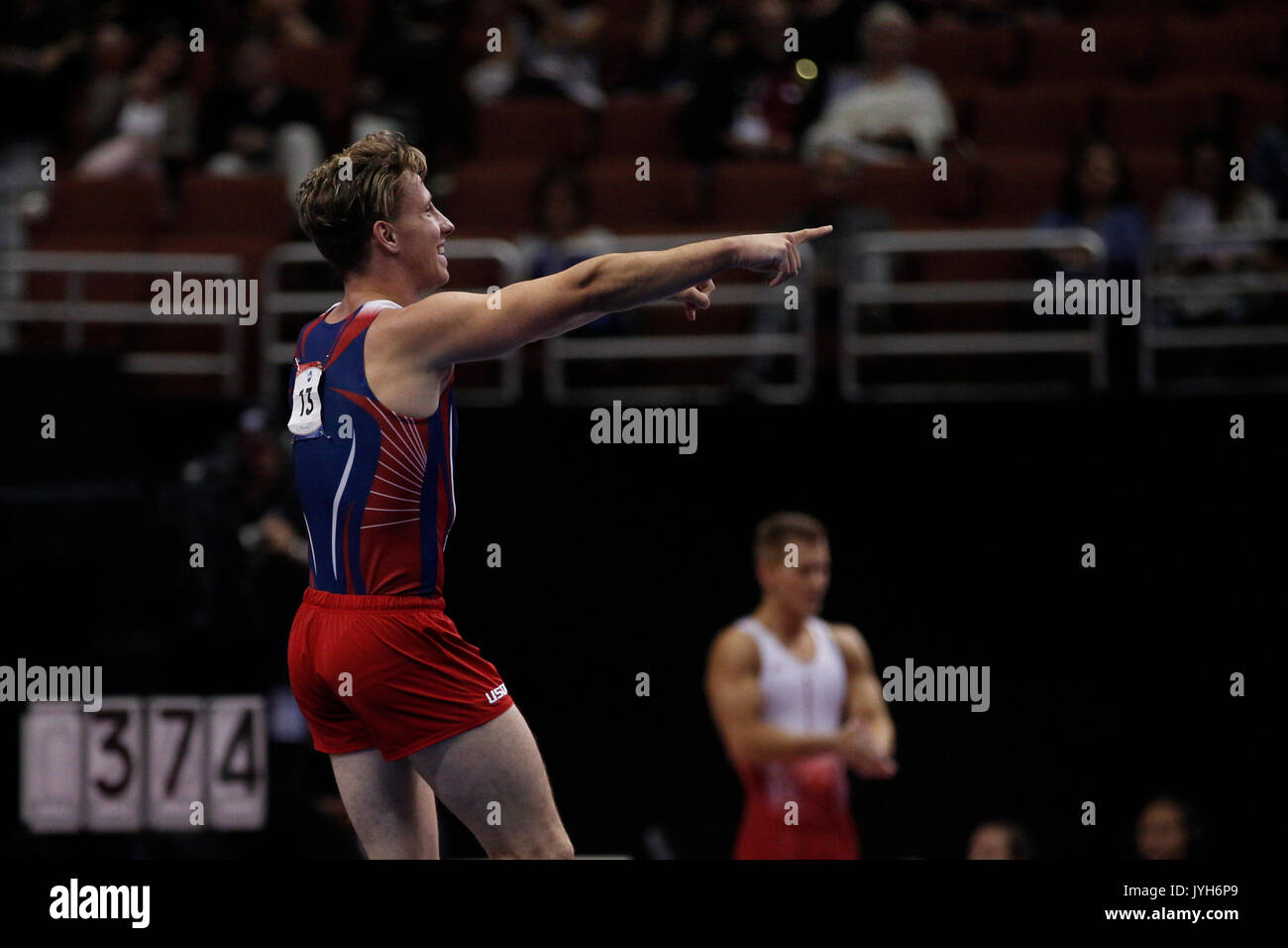 August 19, 2017: Gymnast Eddie Penev competes on the second and final ...