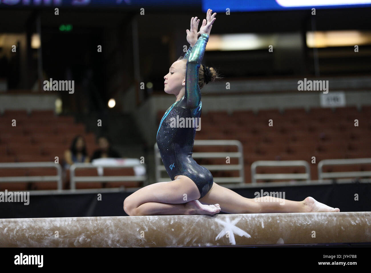 August 18, 2017: Gymnast Love Birt competes on the first day of the ...