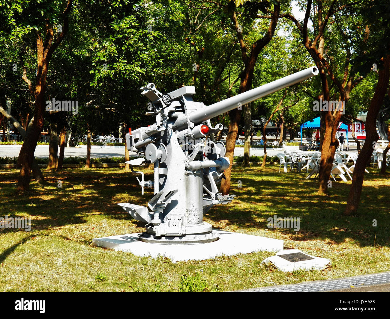 3 Inch 50 Caliber Anti Aircraft Gun Display at Chengkungling Left View ...