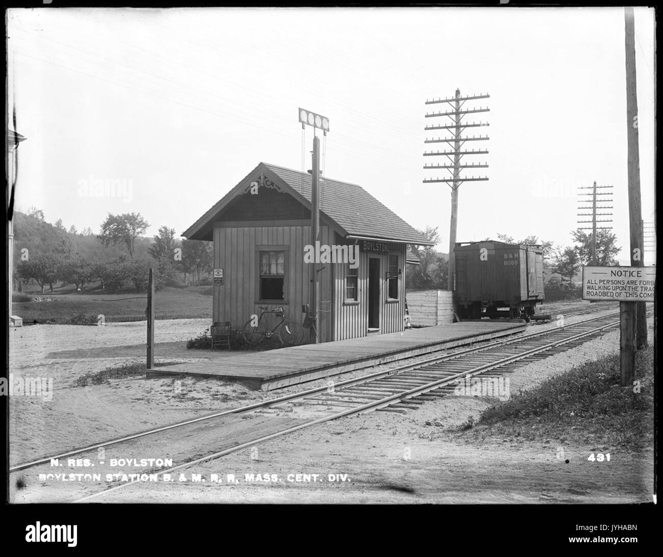 1896 07 29 Central Massachusetts Railroad Boylston Station Stock Photo ...