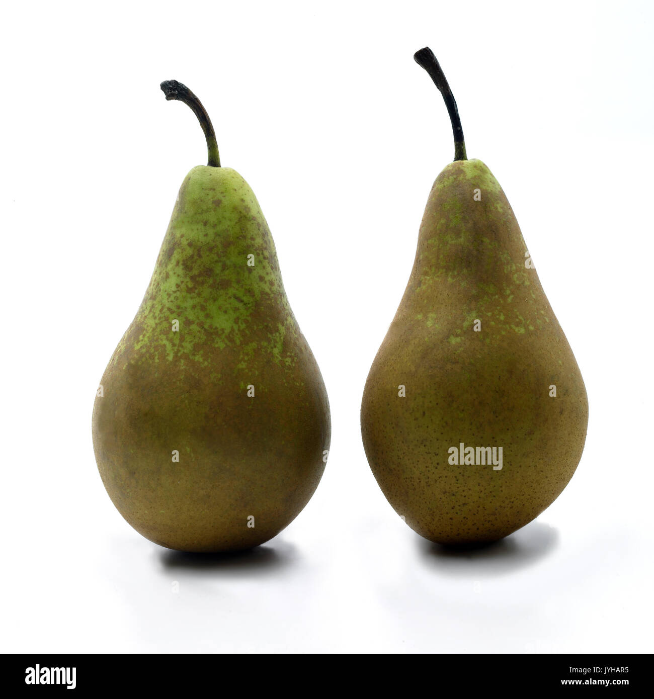 Pair of Pears on White Background Stock Photo - Alamy