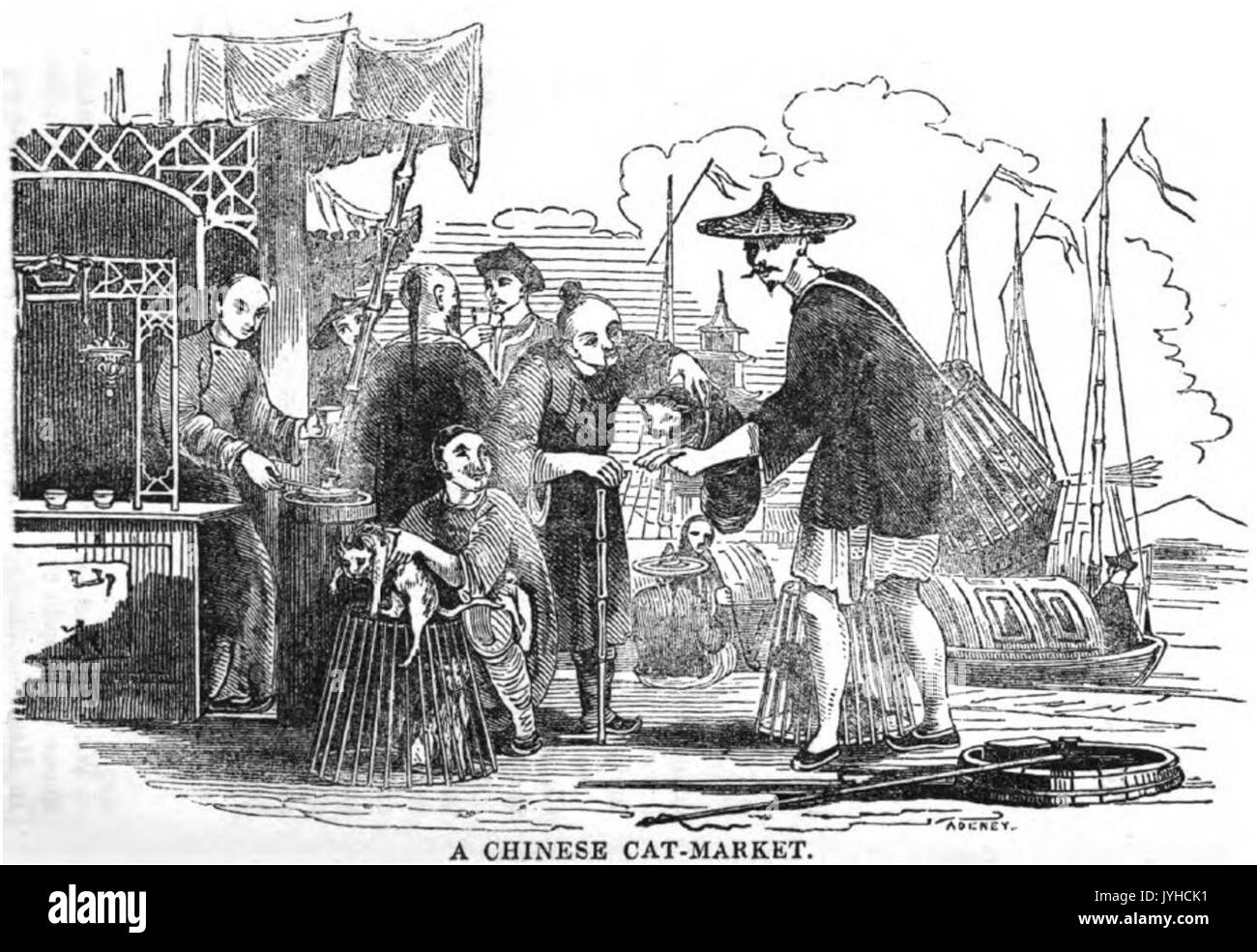 A Chinese Cat Market (October 1846, p.110, III) Copy Stock Photo - Alamy