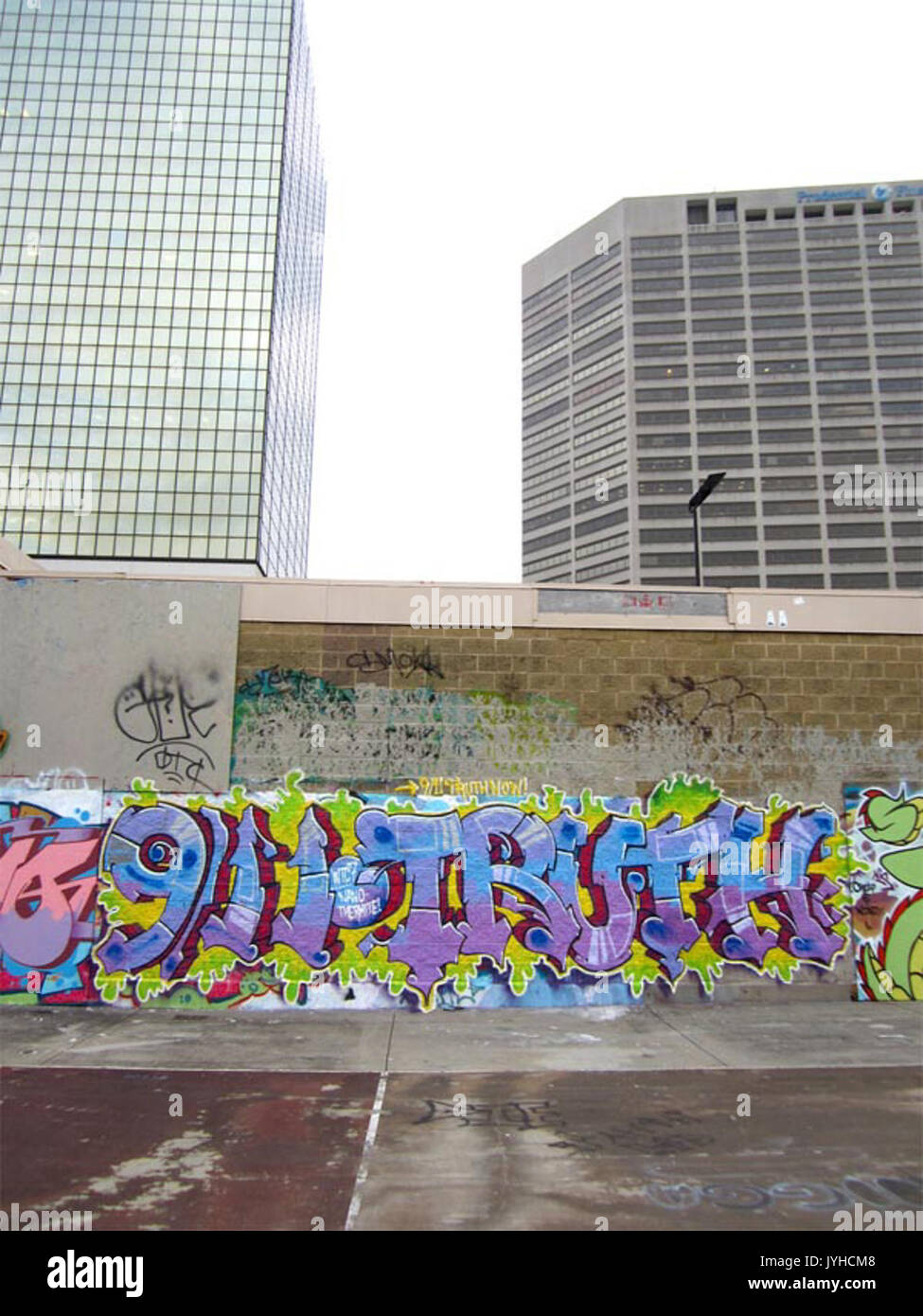 911 Truth Graffiti Downtown Stock Photo - Alamy