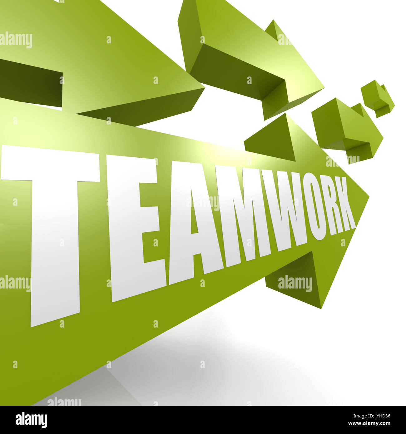 Teamwork arrow in green Stock Photo - Alamy