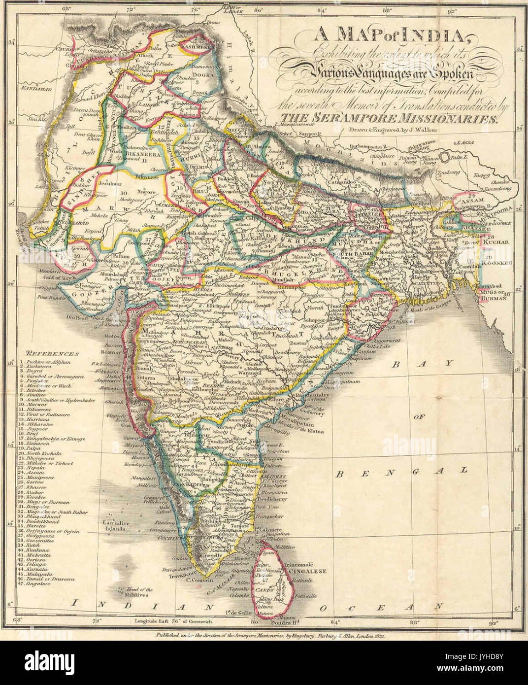 A language map of India prepared for the missionary projects at ...