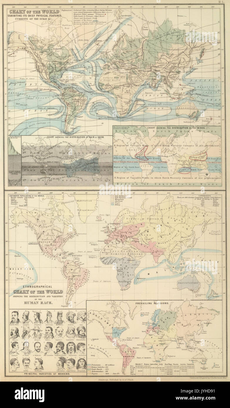 19th c map of the world hi-res stock photography and images - Alamy