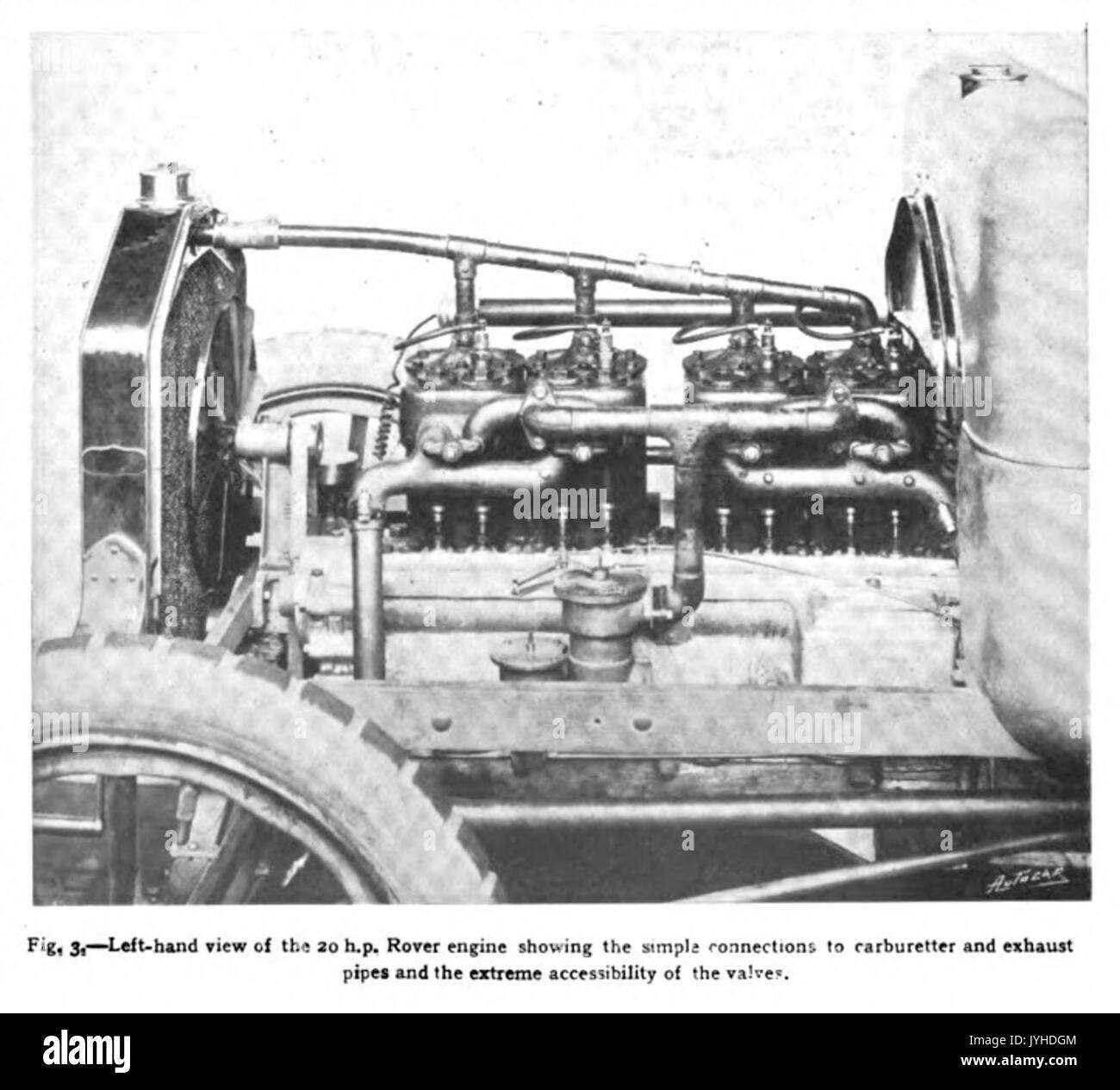 1907 Rover 20hp engine LHS Stock Photo - Alamy