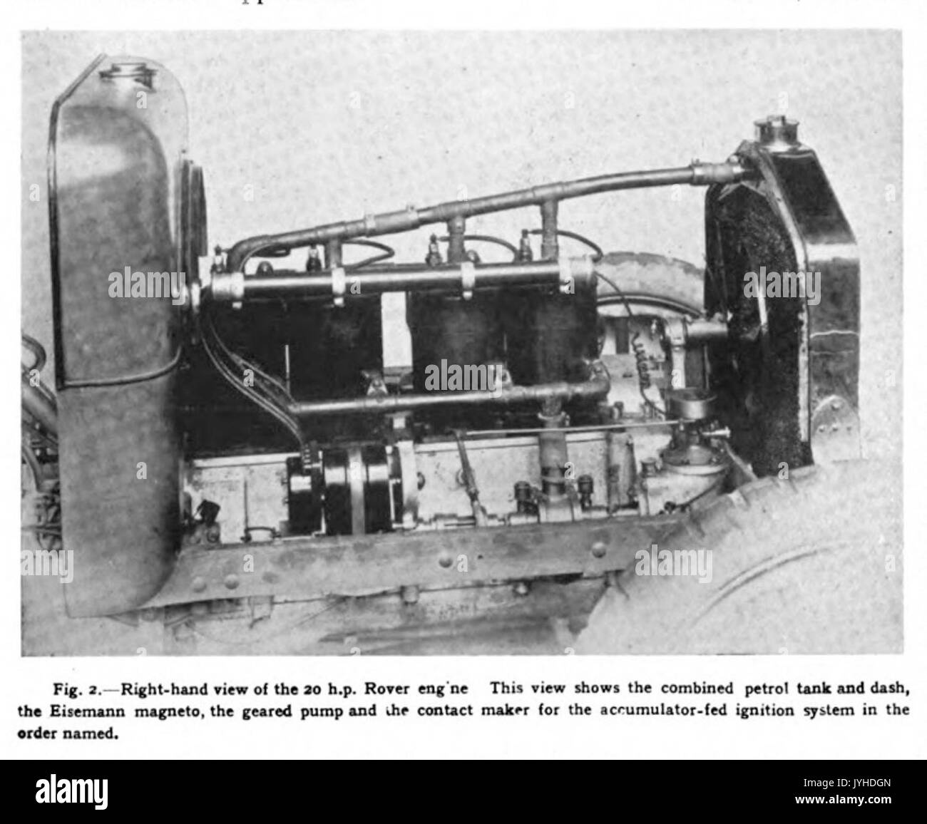 1907 Rover 20hp Engine RHS Stock Photo - Alamy
