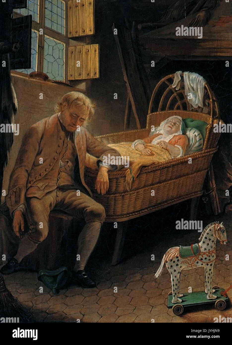 A man by the cradle (Yakimov Stock Photo - Alamy