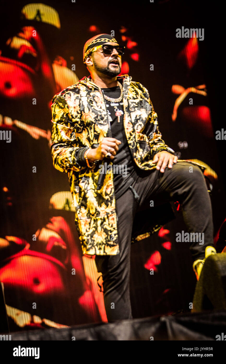The jamaican rapper Sean Paul pictured on stage as he performs live at ...