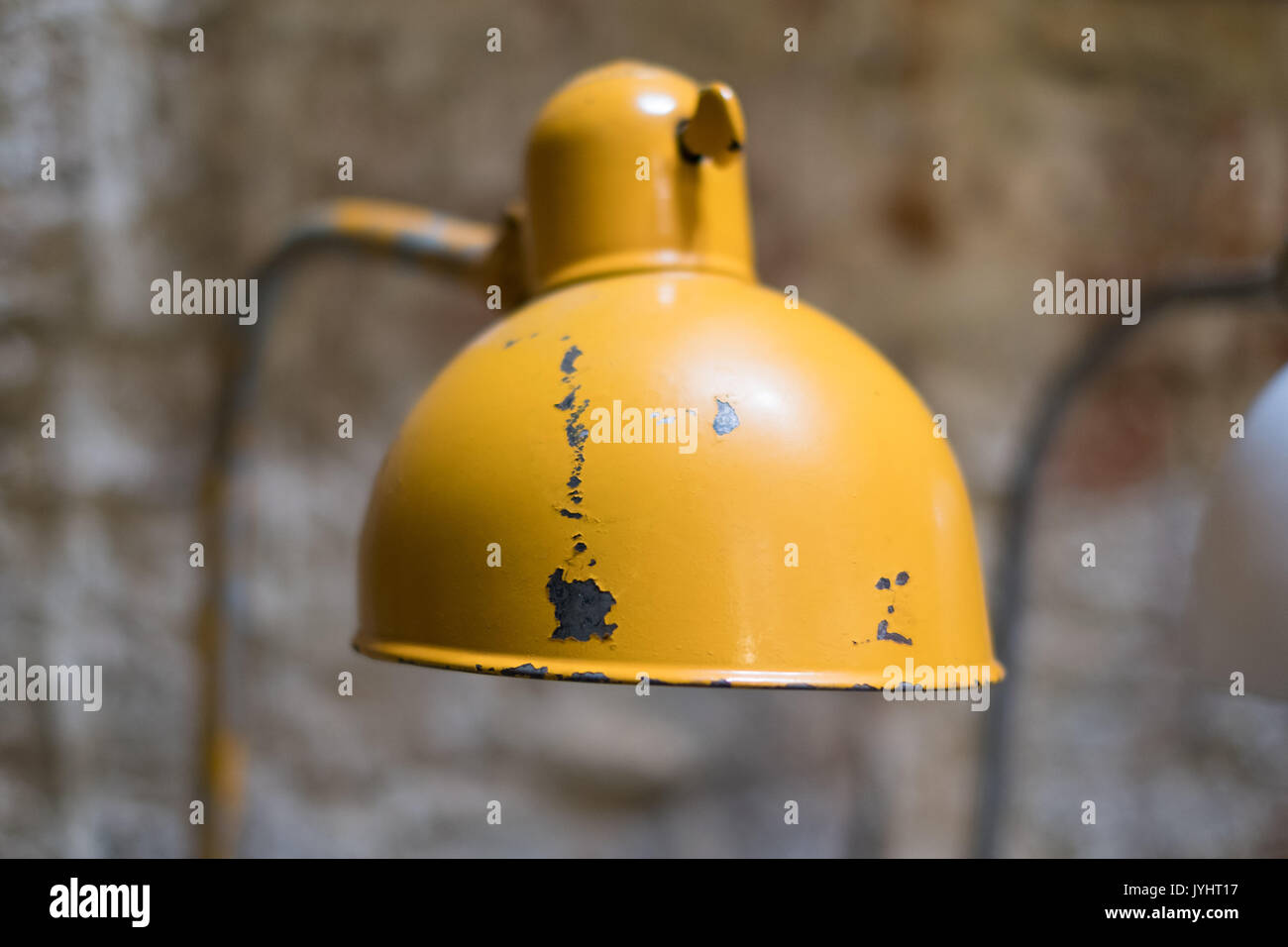 yellow desktop light , vintage office light Stock Photo - Alamy