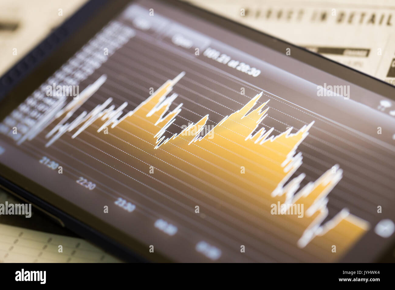 business graph on digital screen Stock Photo - Alamy
