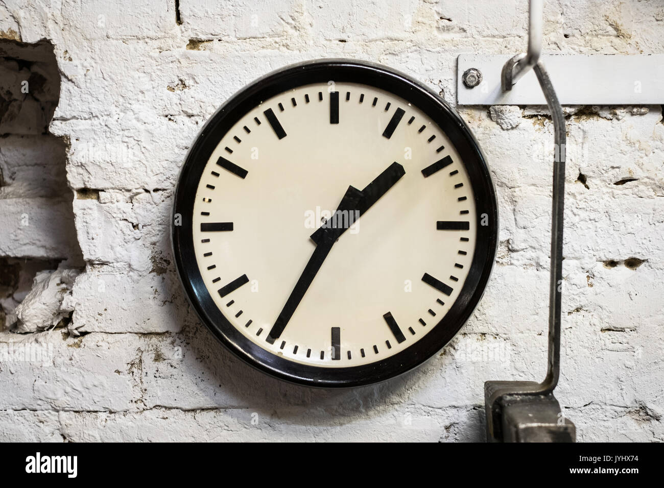 old wall clock , vintage clock on wall Stock Photo - Alamy