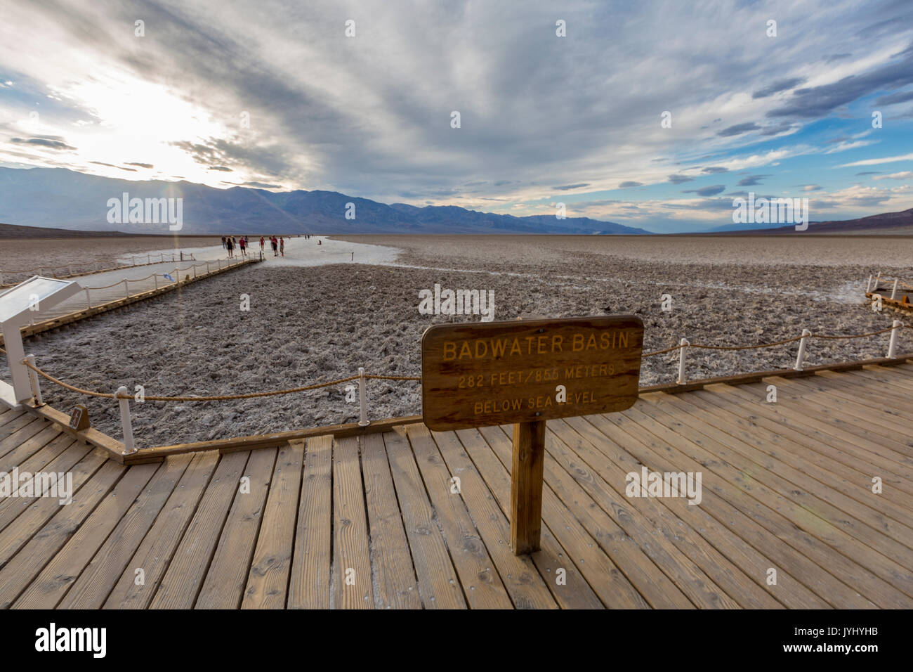 Altitude sign. Badwater Basin, Death Valley National Park, Inyo County ...