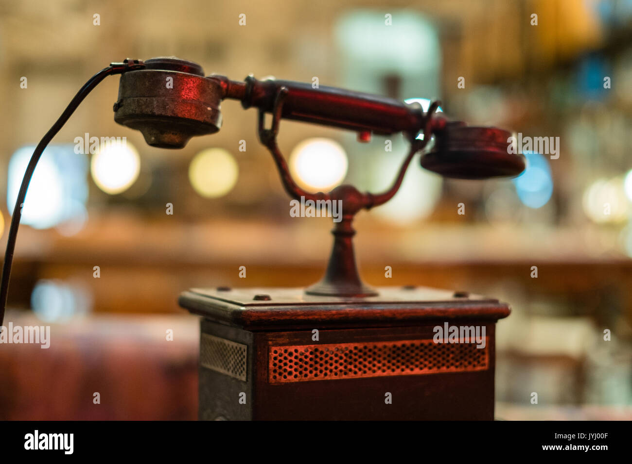 old telephone - vintage phone receiver Stock Photo - Alamy