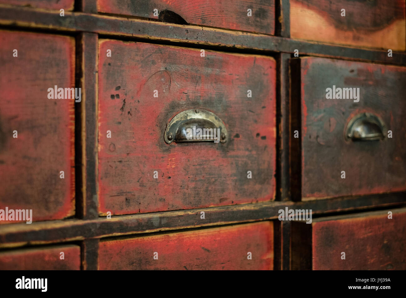 wooden drawer , old cabinet - vintage furniture Stock Photo - Alamy
