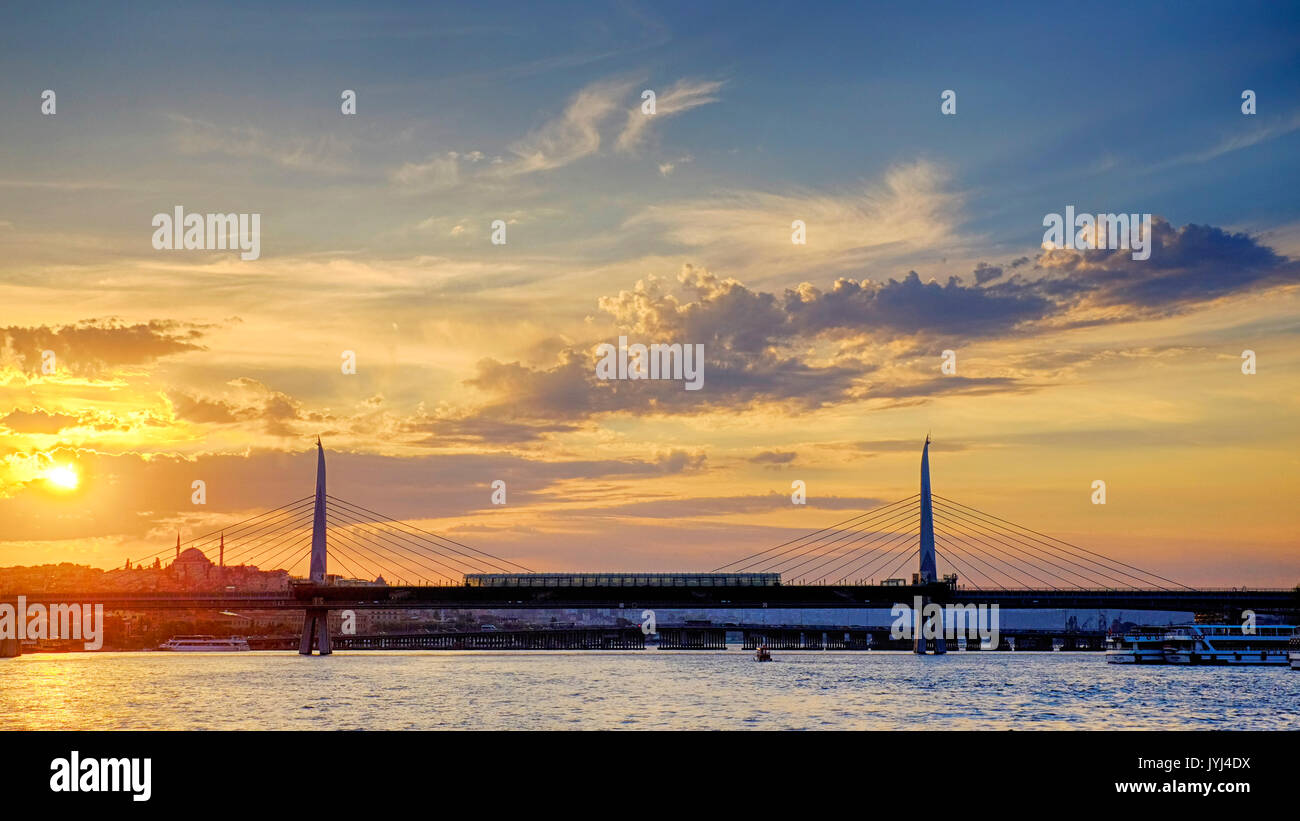 Golden Horn Metro Bridge, Istanbul, Turkey Stock Photo - Alamy