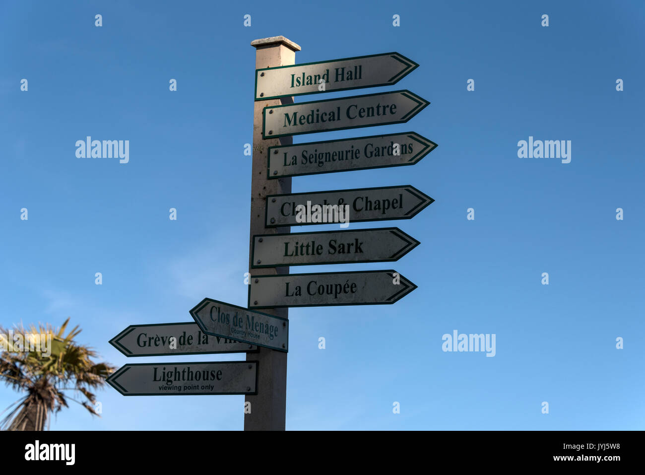 Sark tourist sign hi-res stock photography and images - Alamy