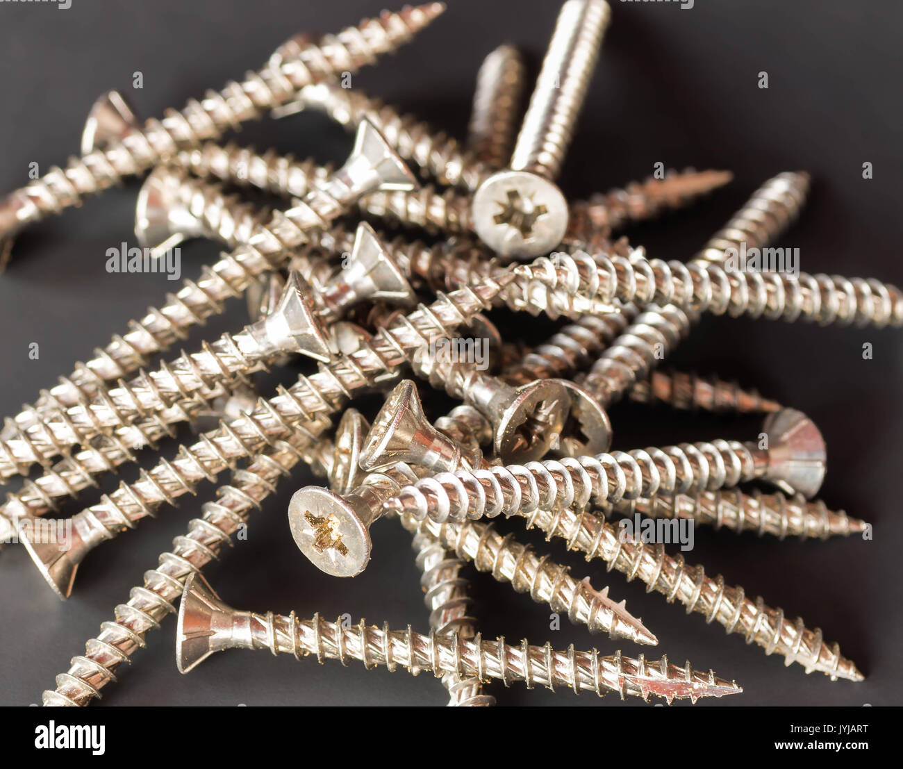 A Bunch of Wood Screws Stock Photo - Alamy