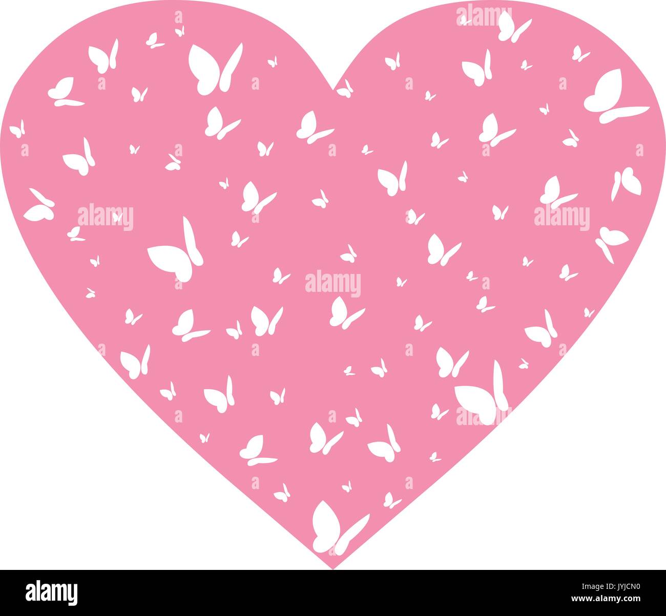 Cute Butterfly Silhouette in a Valentine Heart Stock Vector Image & Art ...