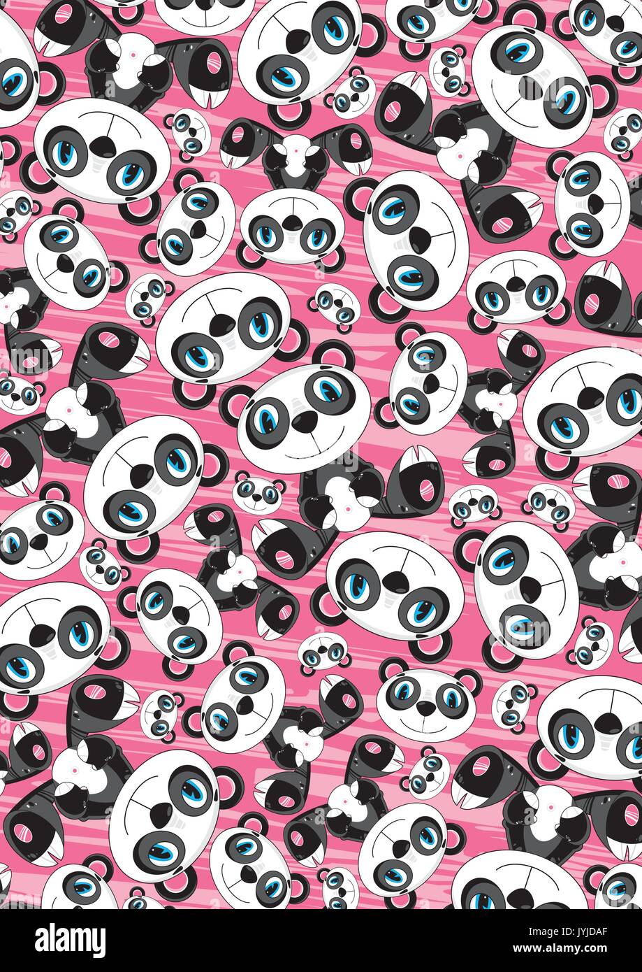 Cute Cartoon Panda Bear Pattern Vector Illustration Stock Vector Image ...