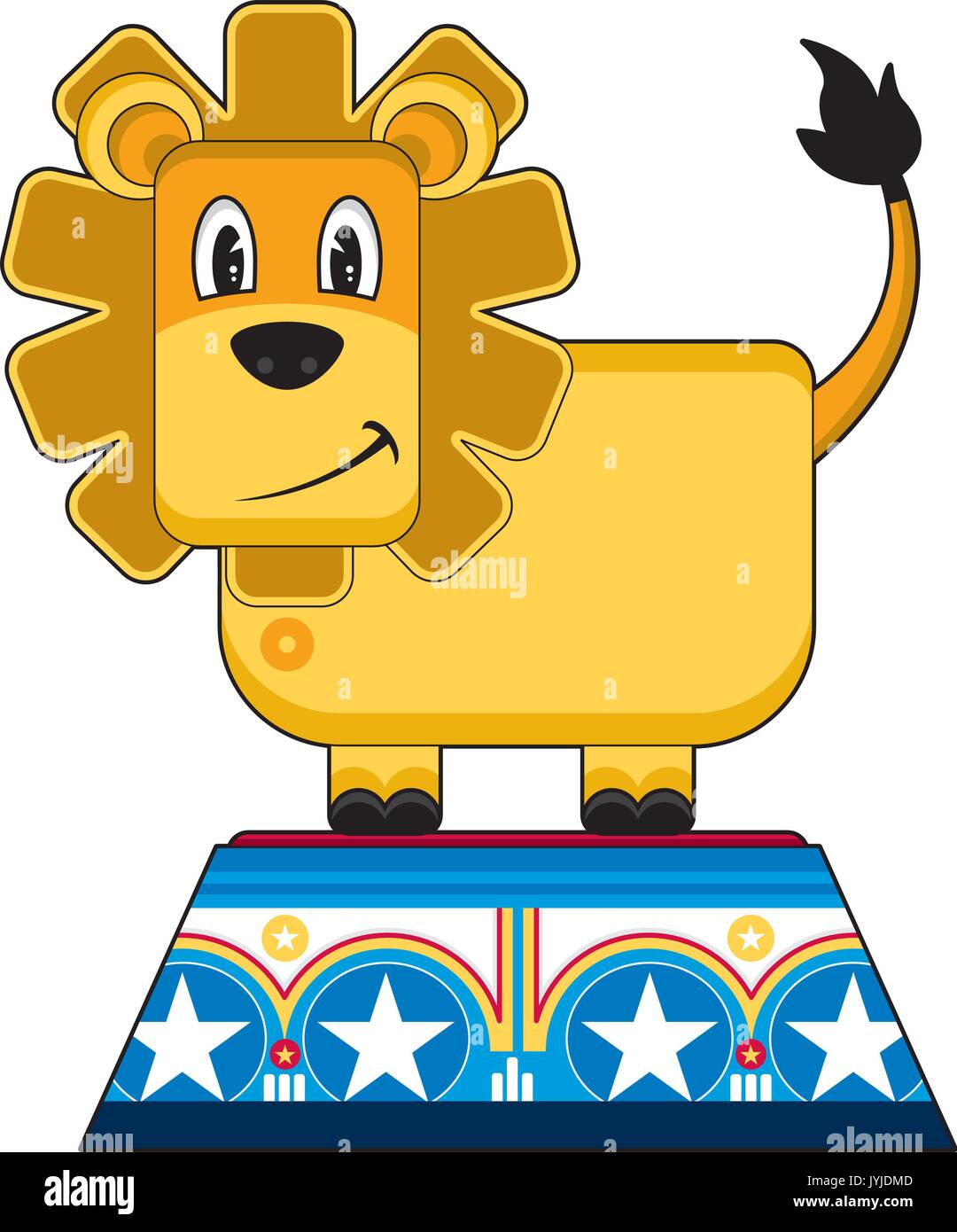 Cute Cartoon Big Top Circus Lion on Podium Illustration Stock Vector ...