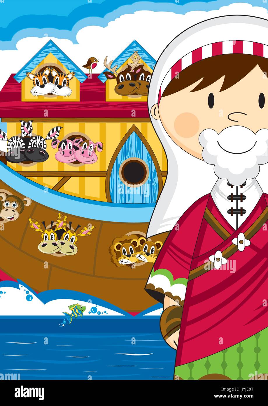 Noah Bible Clip Art Noah S Ark Bible Story Illustration Stock