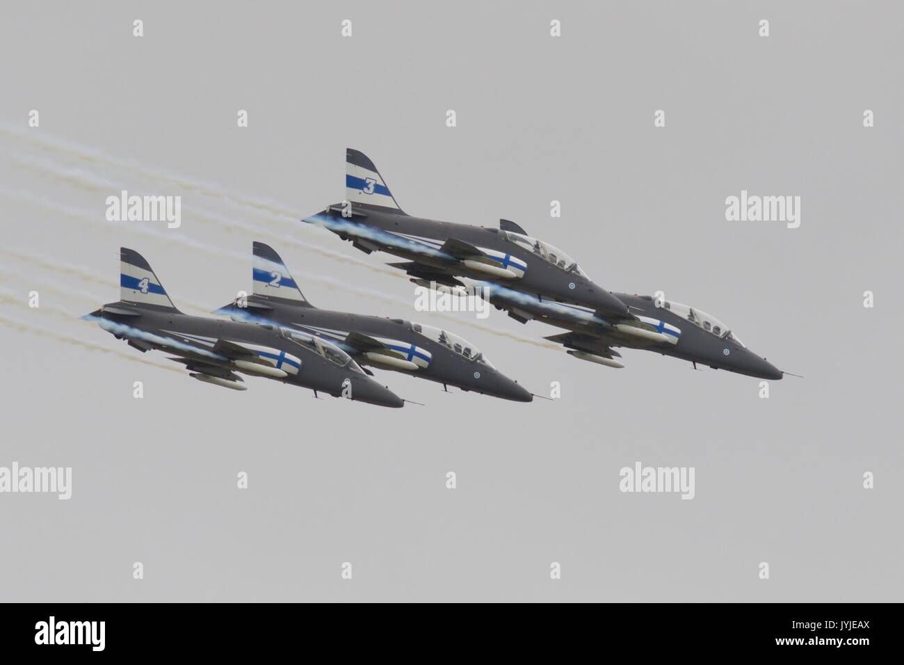 The Midnight Hawks Aerobatic display team of the Finnish Air Force ...