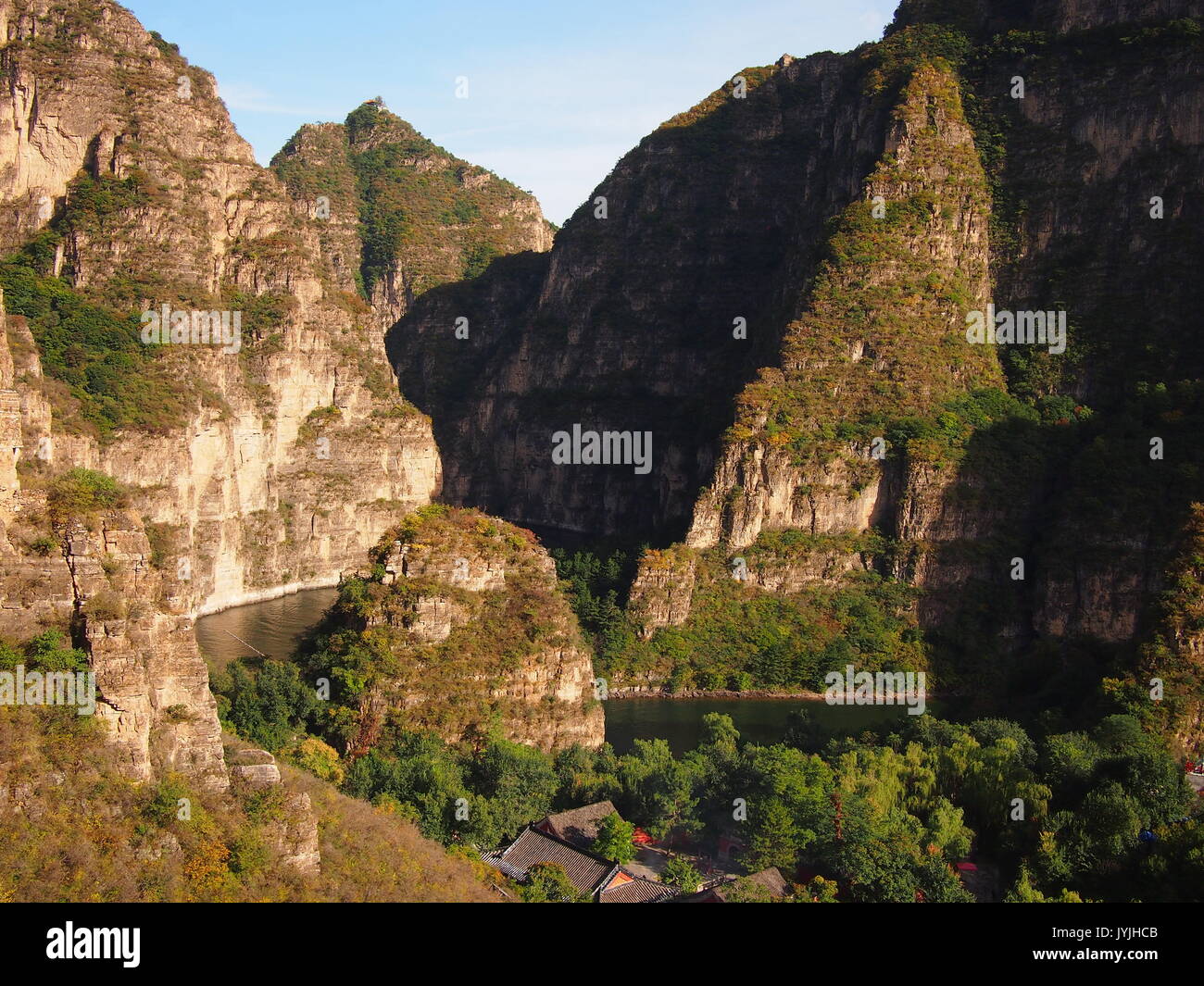 Beautiful scenery in limestone rock formations in Longqingxia National ...