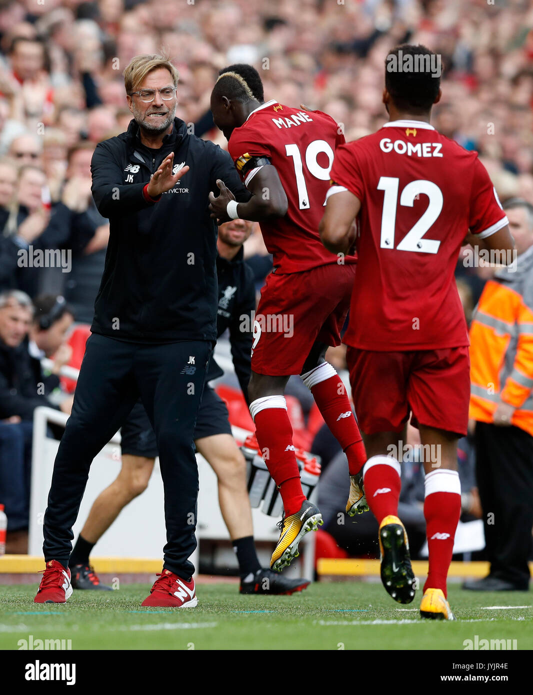 during the Premier League match at Anfield, Liverpool Stock Photo - Alamy