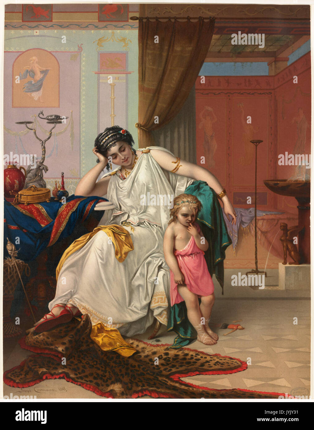 A Family Scene in Pompeii (Boston Public Library Stock Photo - Alamy