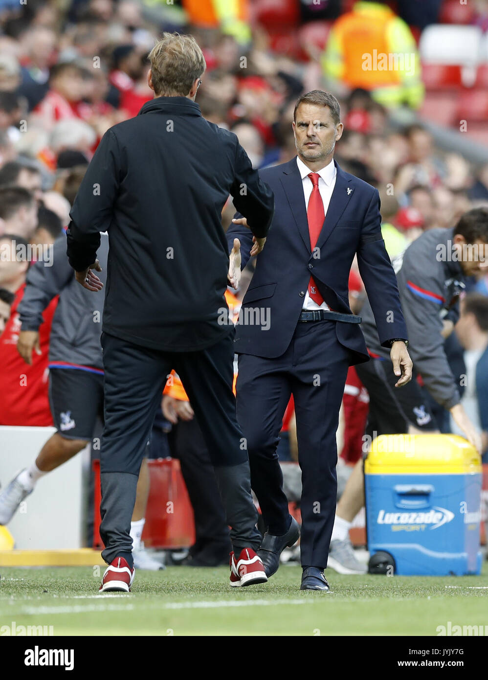 Liverpool manager Jurgen Klopp shakes hands with Crystal Palace manager ...