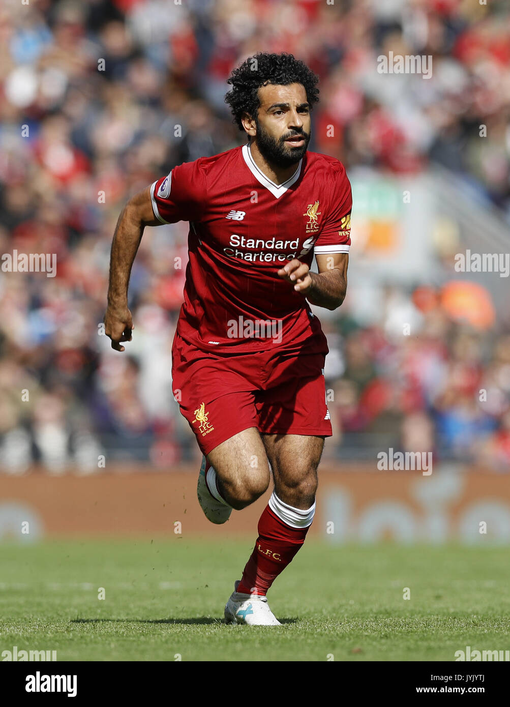 Liverpool's Mohamed Salah during the Premier League match at Anfield ...