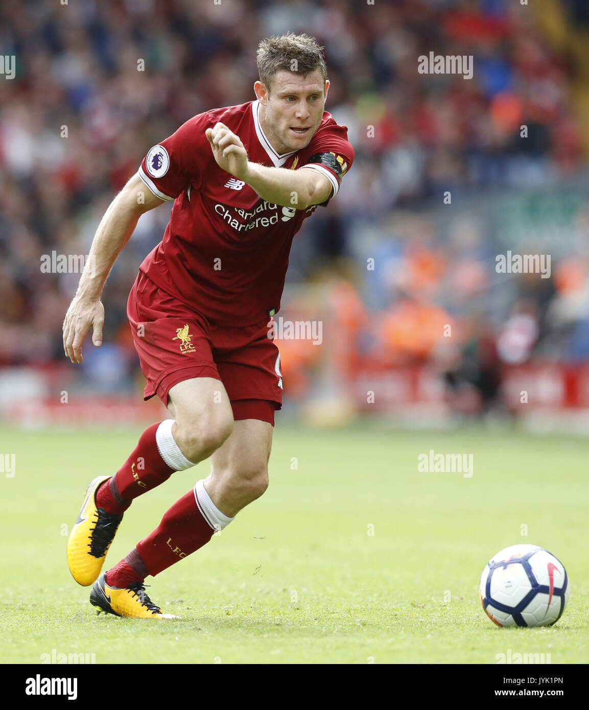 Liverpool's James Milner during the Premier League match at Anfield ...